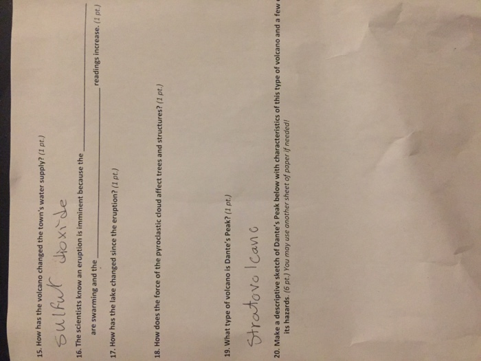 Solved Movie Questions: Dante's Peak (25 pt. tota) 1. What | Chegg.com