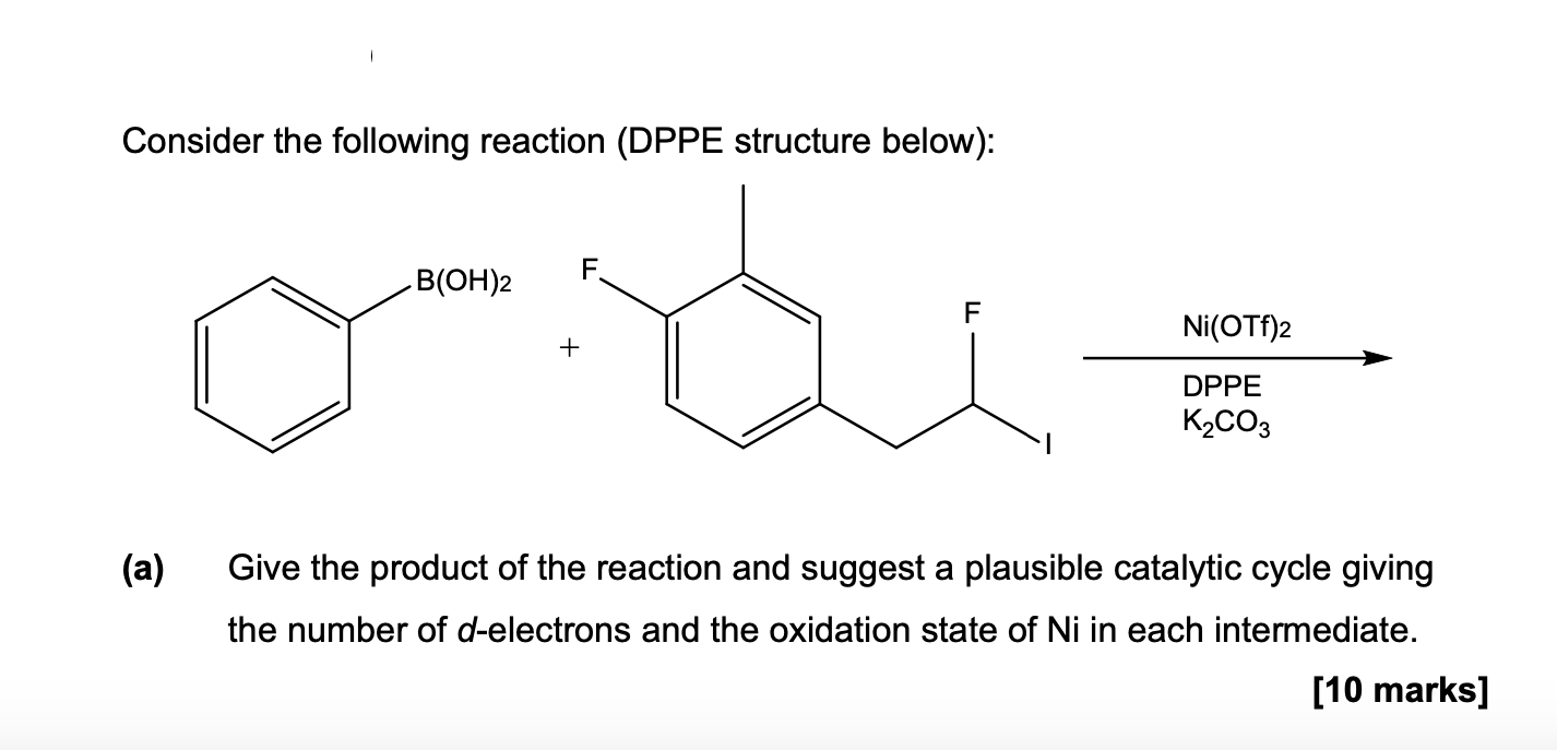 Solved Consider the following reaction (DPPE structure | Chegg.com