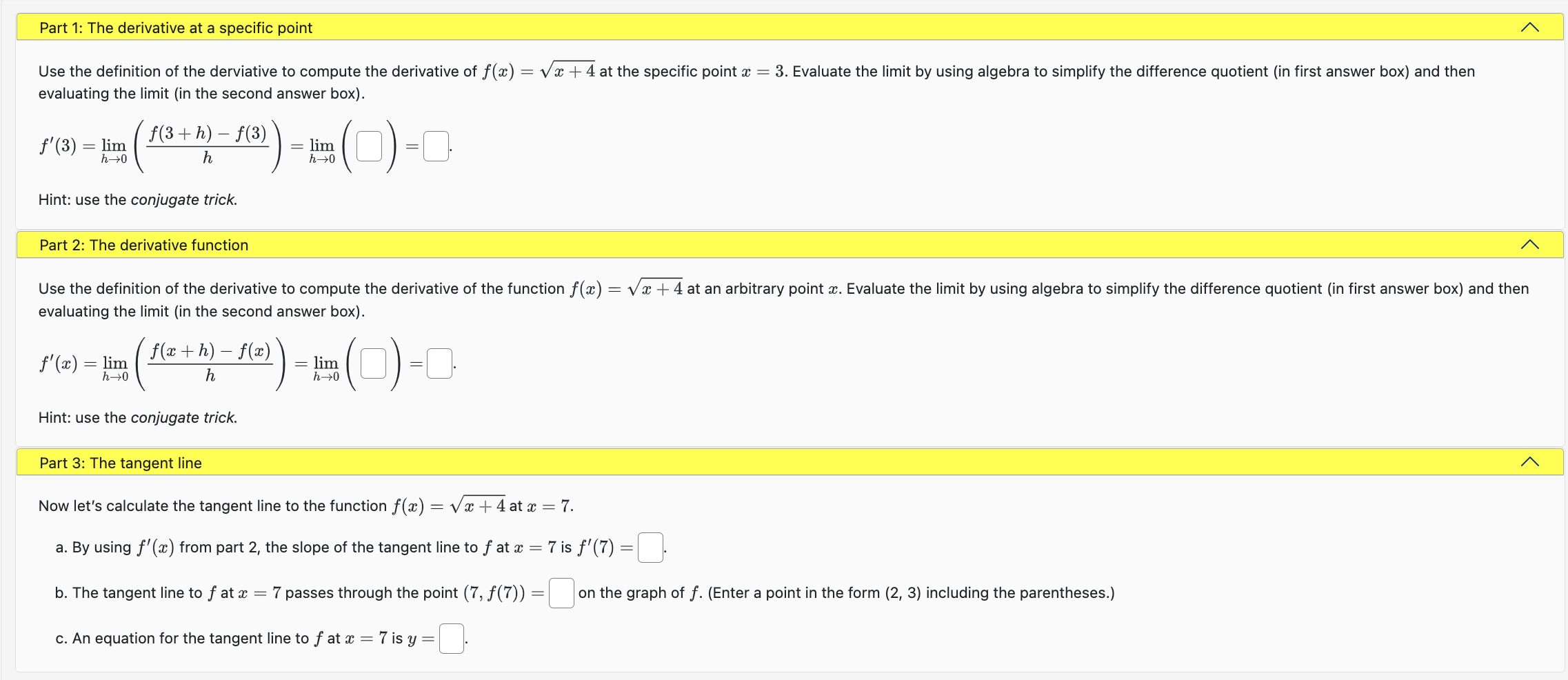Solved evaluating the limit (in the second answer box). | Chegg.com