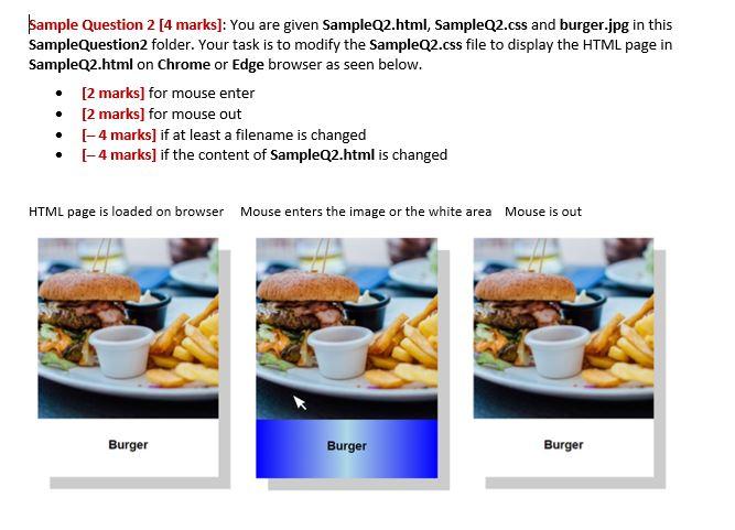 Solved 3 4 SampleQ2.css - x 1 body { 2 margin-left: 50px; | Chegg.com