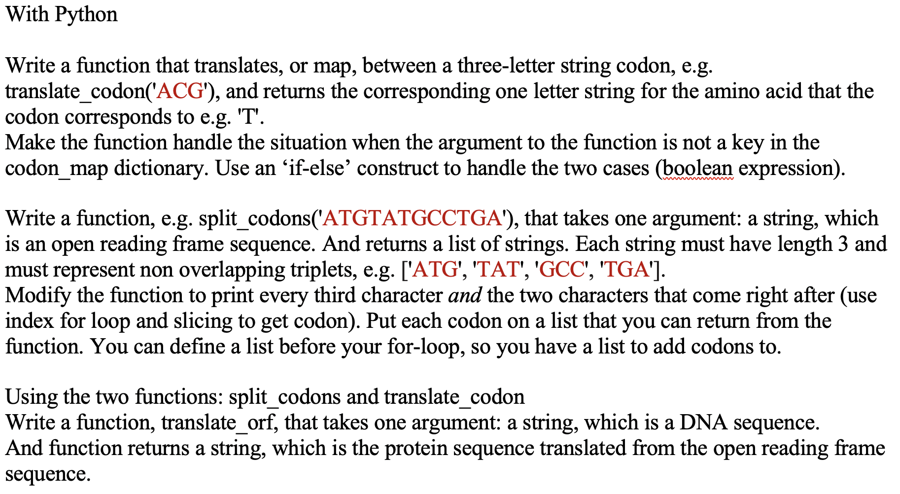 Solved codon_map = {'TTT': 'F', 'TTC': 'F', 'TTA': 'L', | Chegg.com