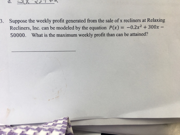 Solved Exit Ticket # Quadratie Functions (Section 2.3) Find | Chegg.com