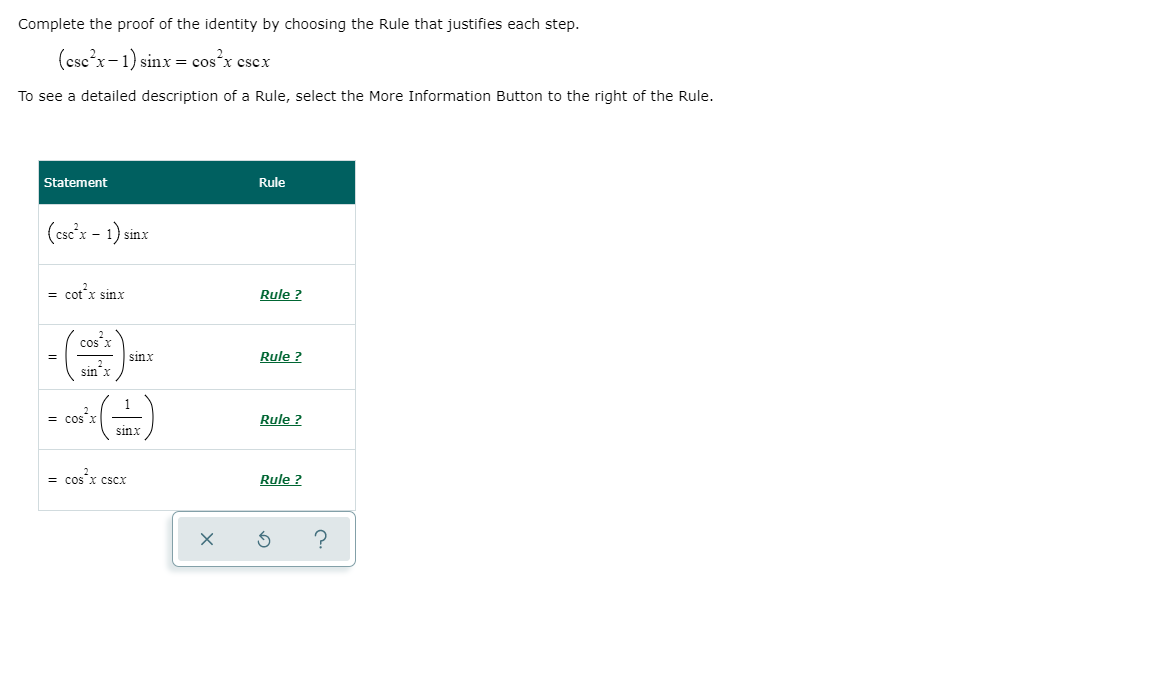 Solved Complete the proof of the identity by choosing the | Chegg.com