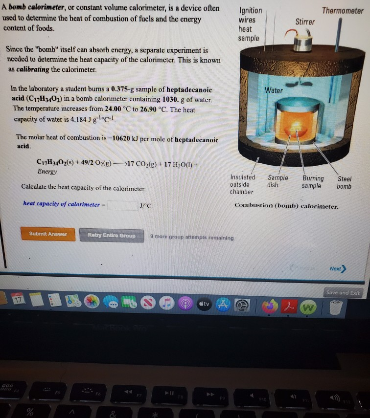 Solved Thermometer A bomb calorimeter, or constant volume | Chegg.com