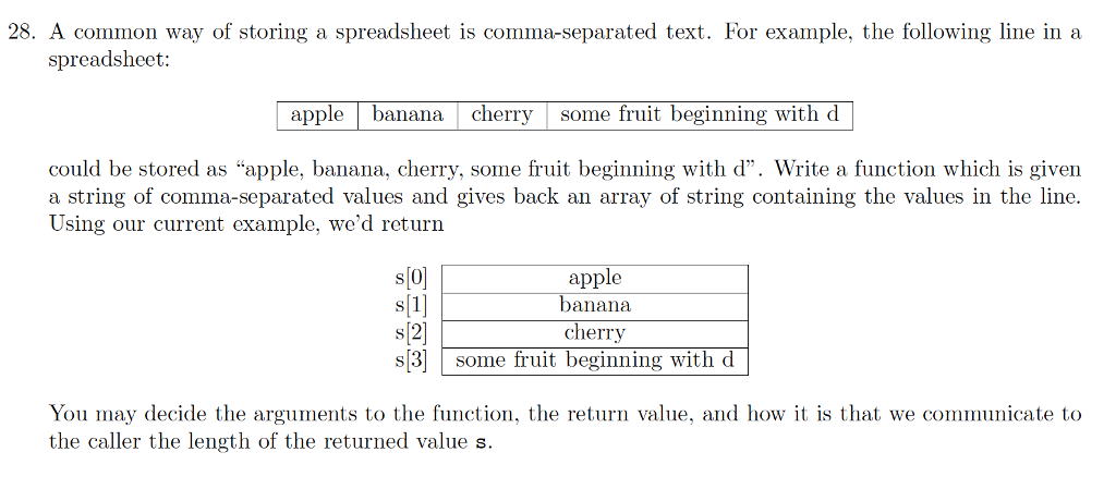 Solved 28. A common way of storing a spreadsheet is | Chegg.com