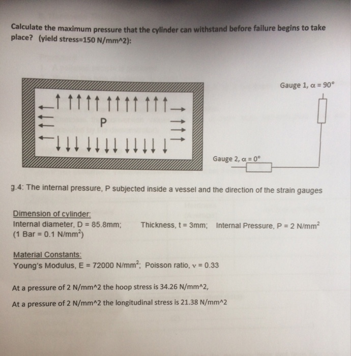 Solved Calculate the maximum pressure that the cylinder can | Chegg.com