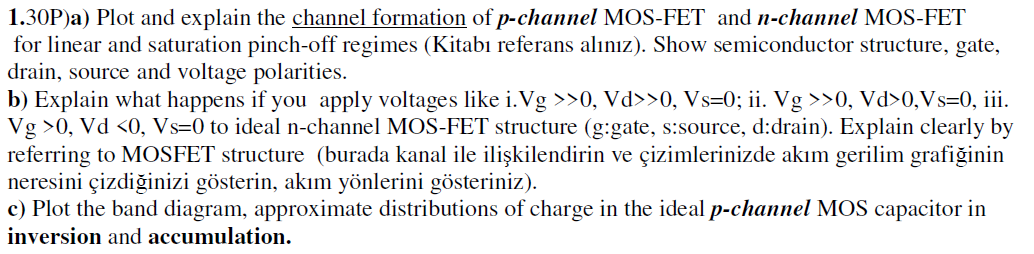 1.30P)a) Plot and explain the channel formation of | Chegg.com