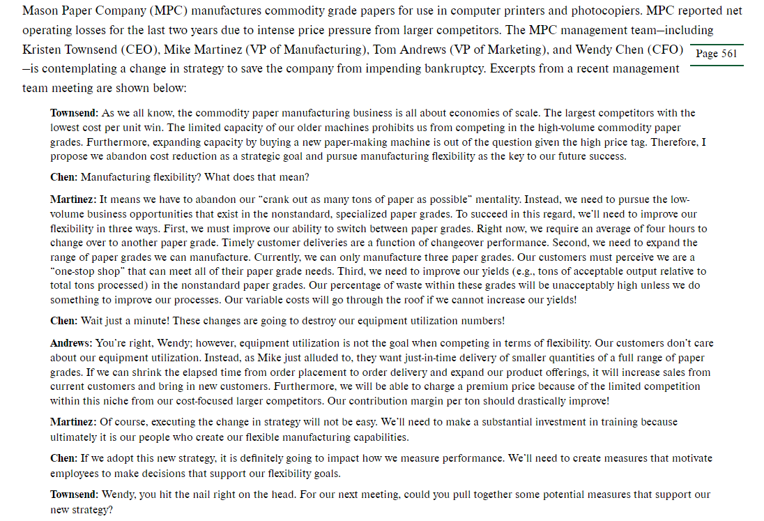 Solved Required: 1. Contrast MPC's previous manufacturing | Chegg.com