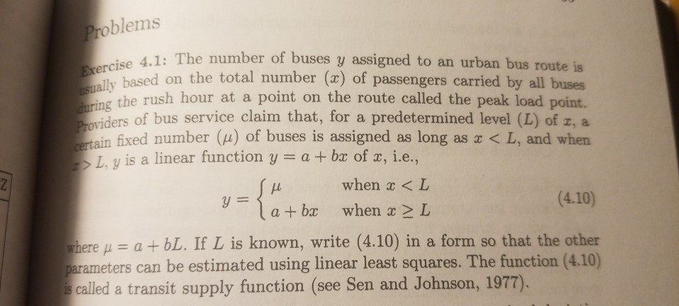 I believe this is the model for 4.1 that was being | Chegg.com