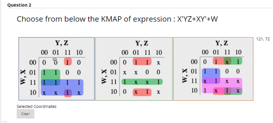 Solved Question 2 Choose from below the KMAP of expression : | Chegg.com