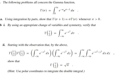 Solved - The following problems all concern the Gamma | Chegg.com