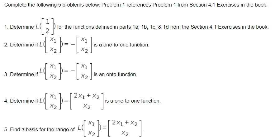 Solved Complete the following 5 problems below. Problem 1 | Chegg.com