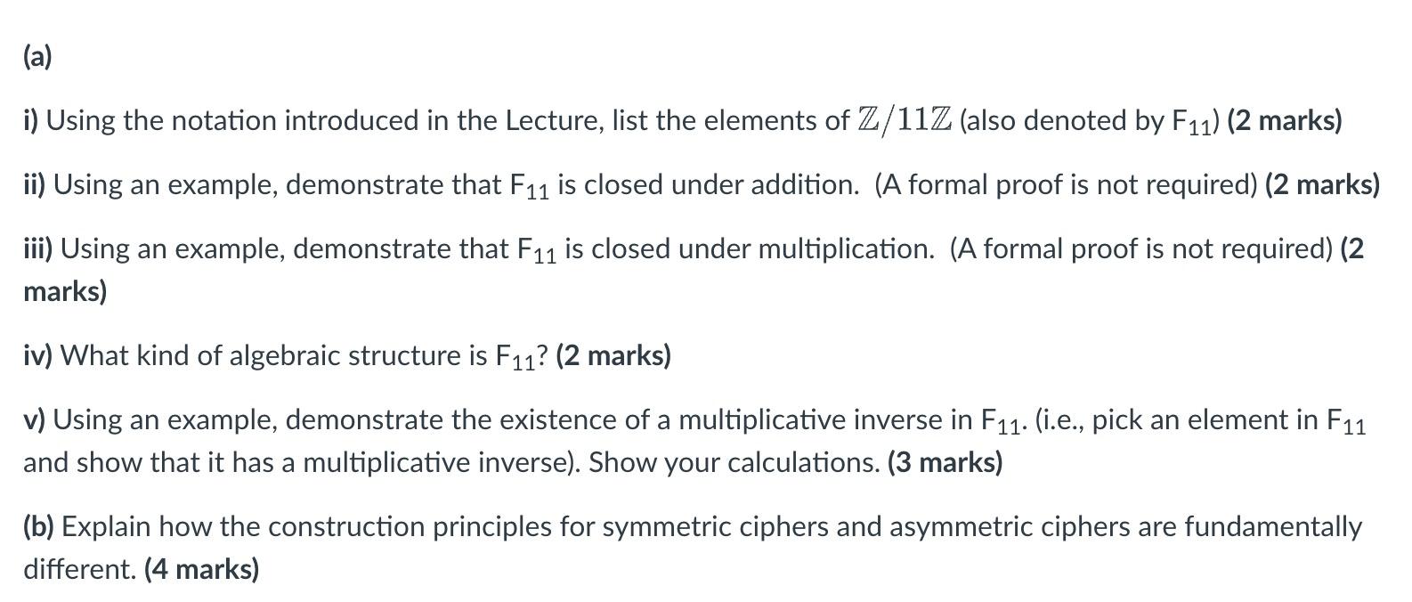 Solved i) Using the notation introduced in the Lecture, list | Chegg.com