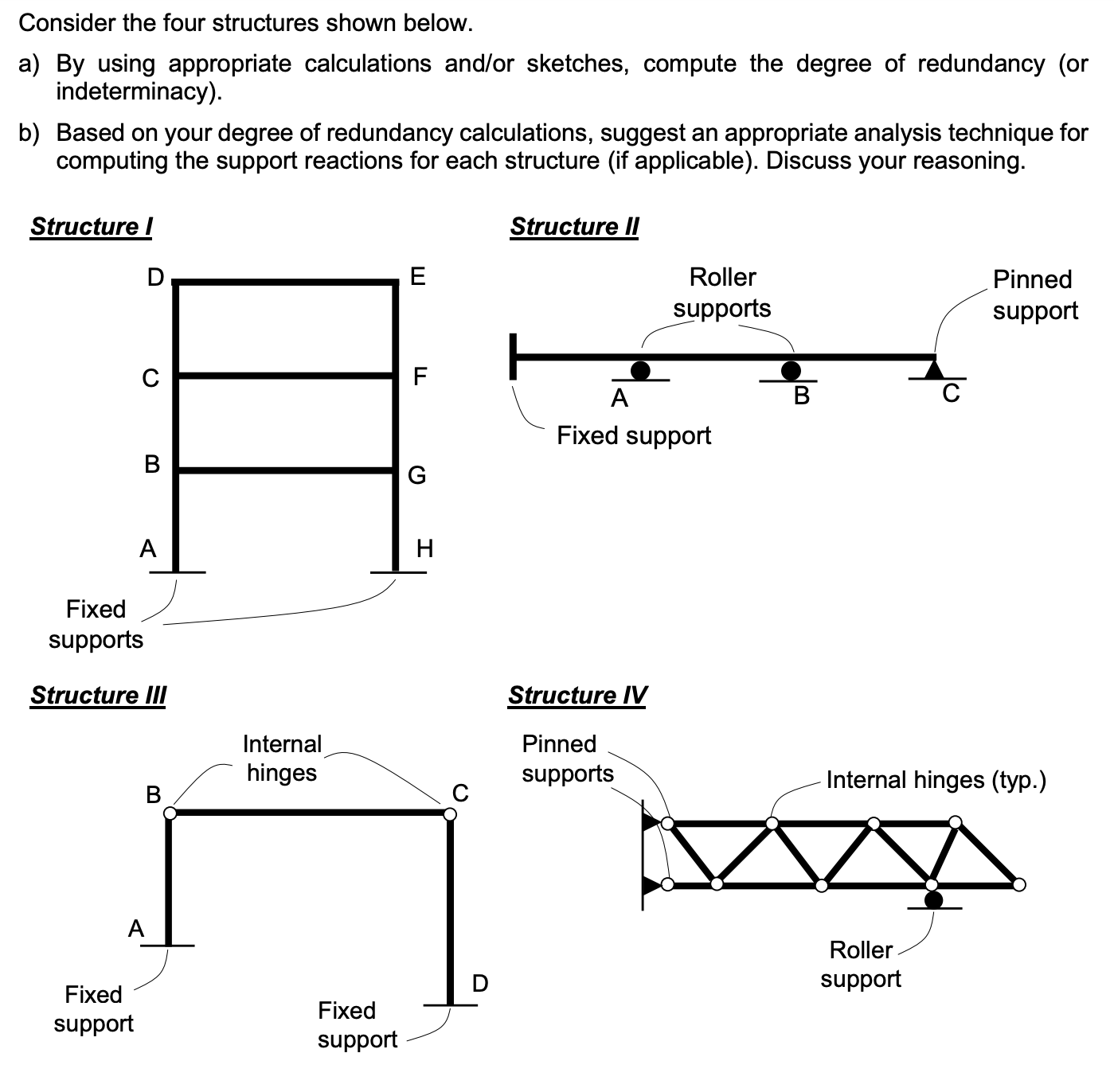 Solved Consider the four structures shown below.a) ﻿By using | Chegg.com