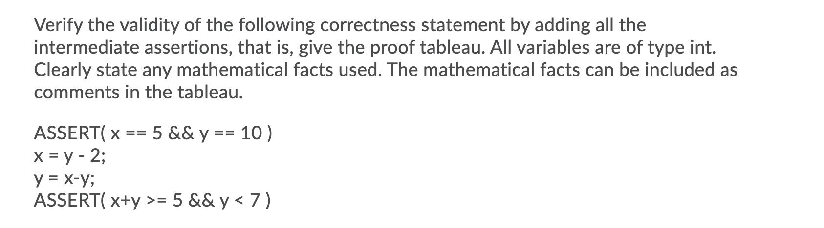Solved Verify the validity of the following correctness | Chegg.com