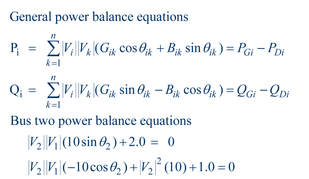 Solved How can the bus two power balance equations whose | Chegg.com