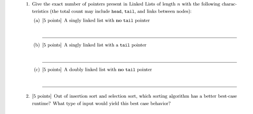 Solved Give the exact number of pointers present in Linked | Chegg.com