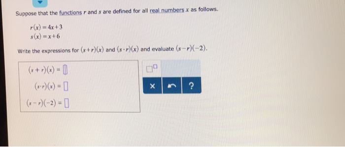 Solved Suppose that the functions r and s are defined for | Chegg.com