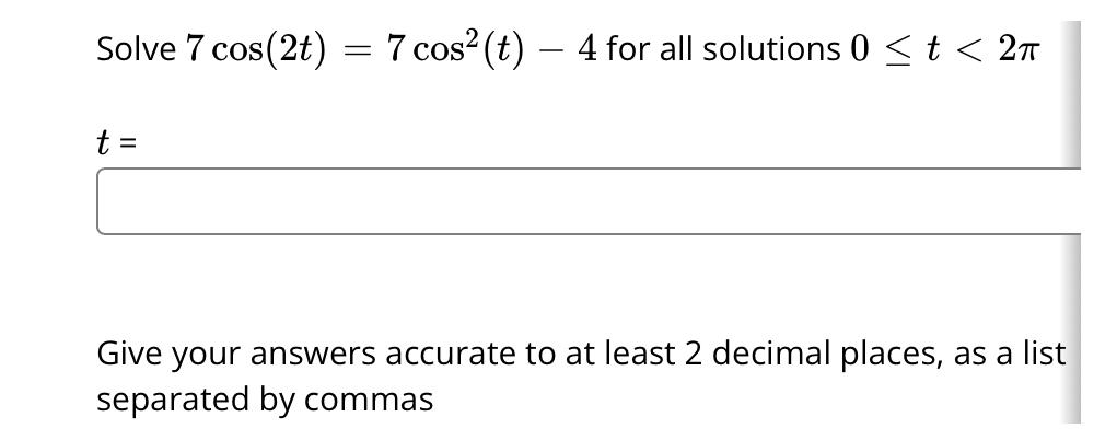 Solved Solve 5cos(6x)=3 for the smallest three positive | Chegg.com