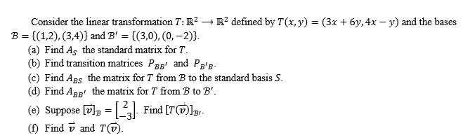Solved Consider the linear transformation T: R2 + R2 defined | Chegg.com
