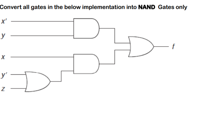Solved Convert all gates in the below implementation into | Chegg.com