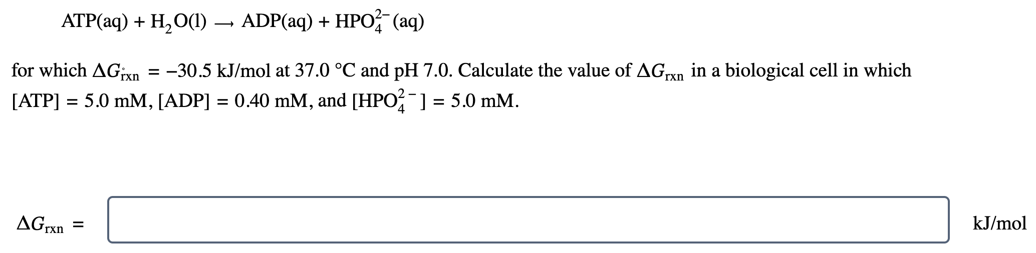 Solved \\[ \\mathrm{ATP}(\\mathrm{aq})+\\mathrm{H}_{2} | Chegg.com