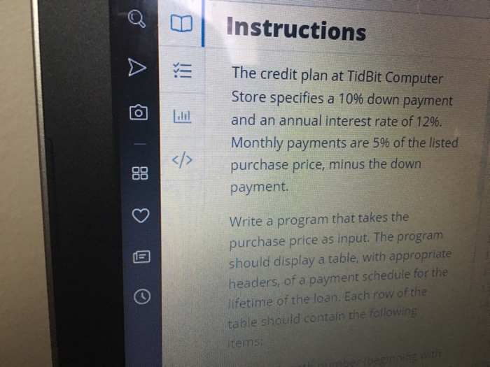 卬| Instructions The credit plan at TidBit Computer | Chegg.com
