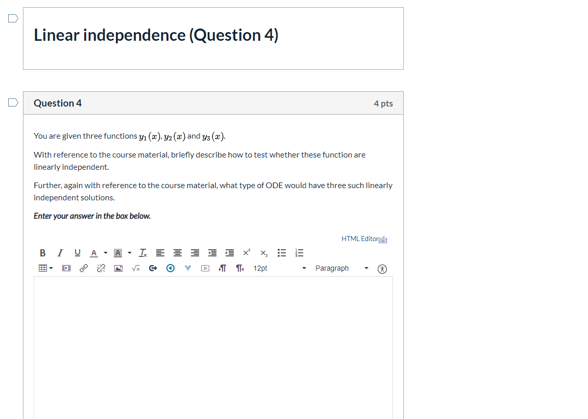 Solved Classification of ODEs (Question 1) D Question 1 2 | Chegg.com