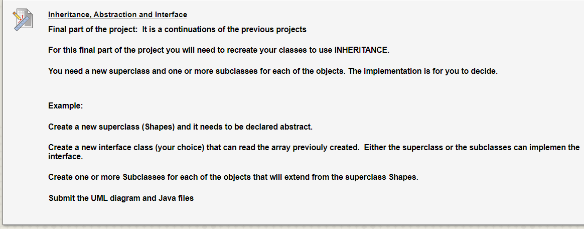 Create a Shape (Object) Class Create a class (Shapes) | Chegg.com