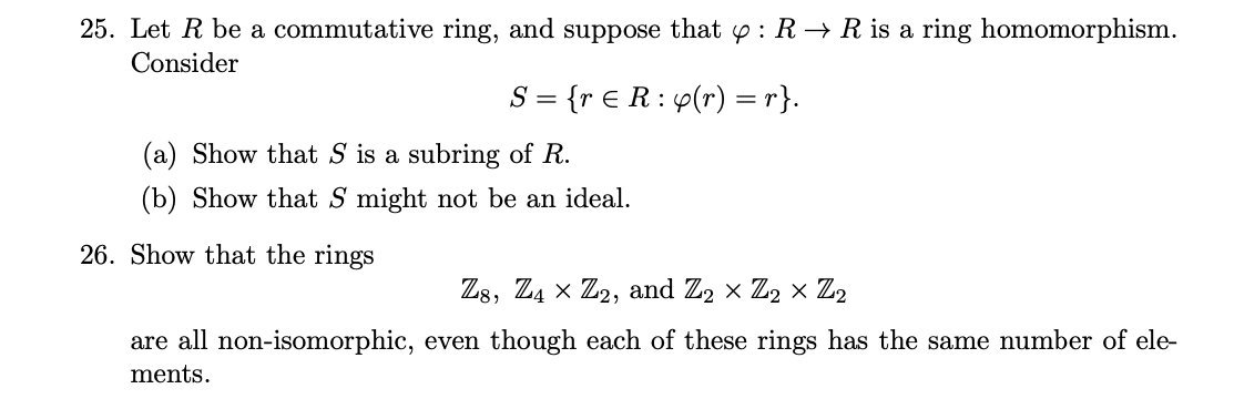 Solved = = 25. Let R be a commutative ring, and suppose that | Chegg.com