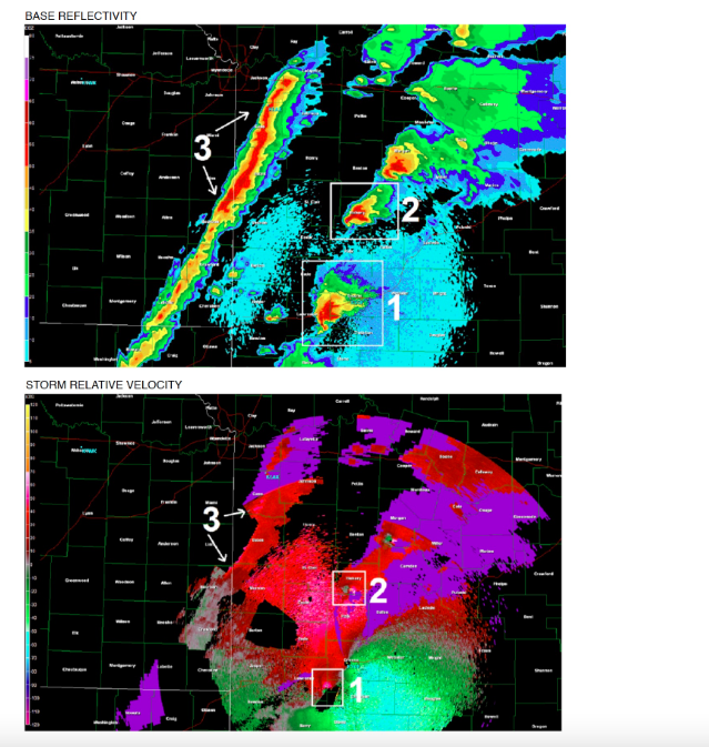 Solved Use the storm relative velocity image and locate the | Chegg.com
