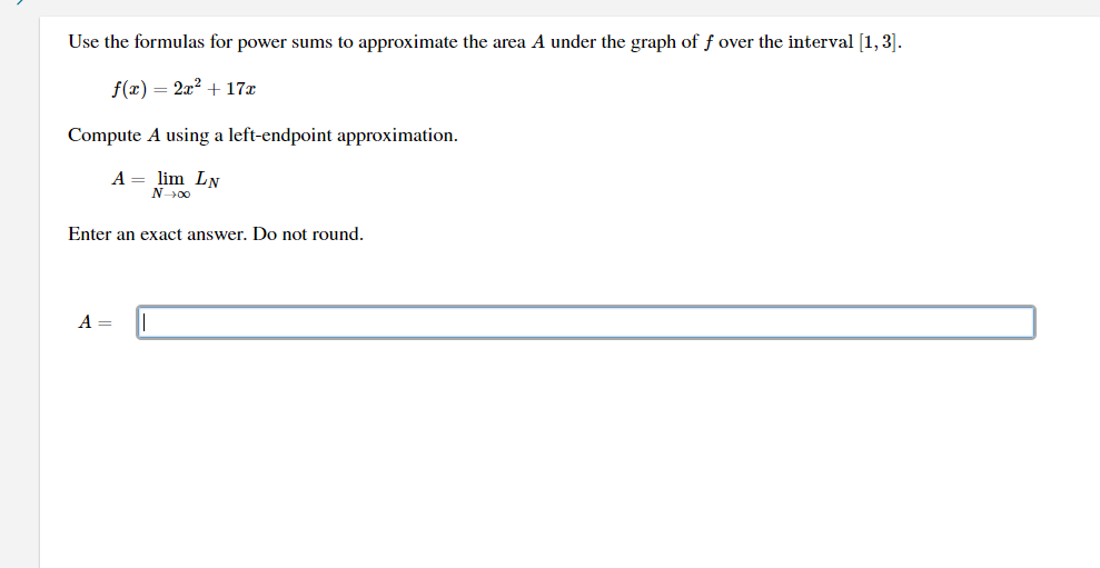 Solved Use the formulas for power sums to approximate the | Chegg.com