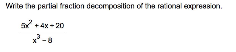 Solved Write The Partial Fraction Decomposition Of The