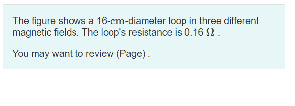 Solved The figure shows a 16-cm-diameter loop in three | Chegg.com