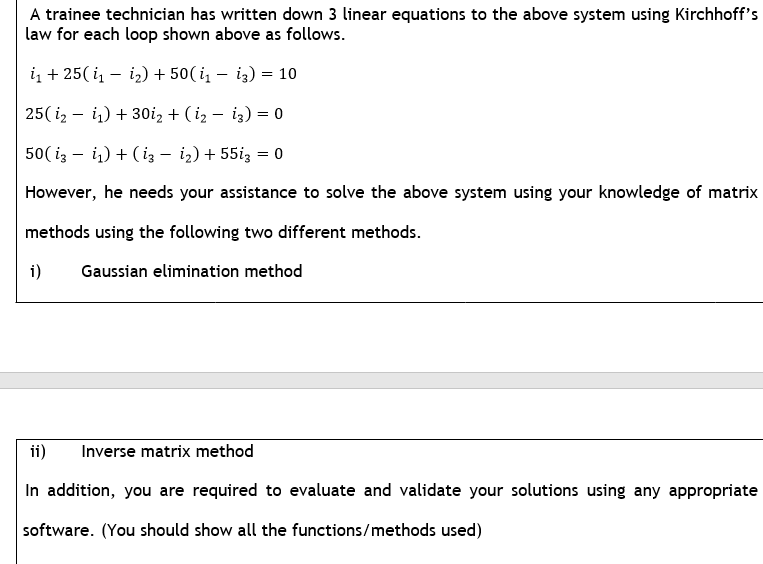 Solved A trainee technician has written down 3 linear | Chegg.com