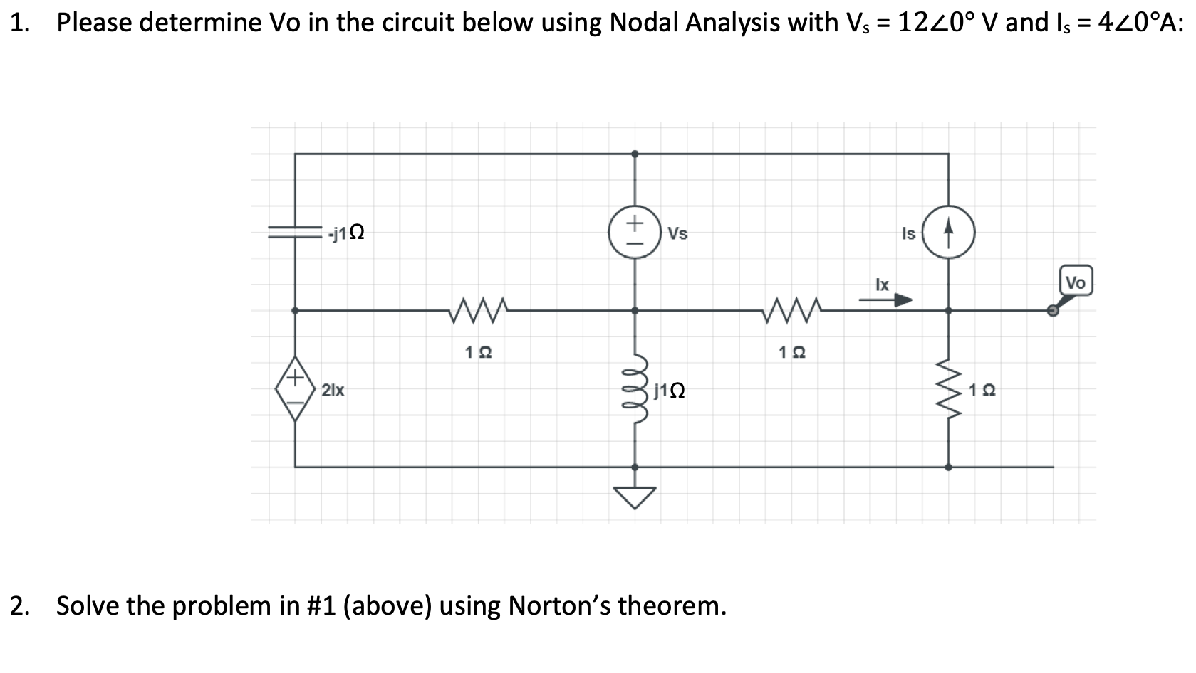 Solved 1. Please determine Vo in the circuit below using | Chegg.com