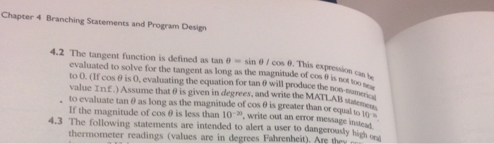 Solved Chapter 4 Branching statements and Program Design 4.2 | Chegg.com