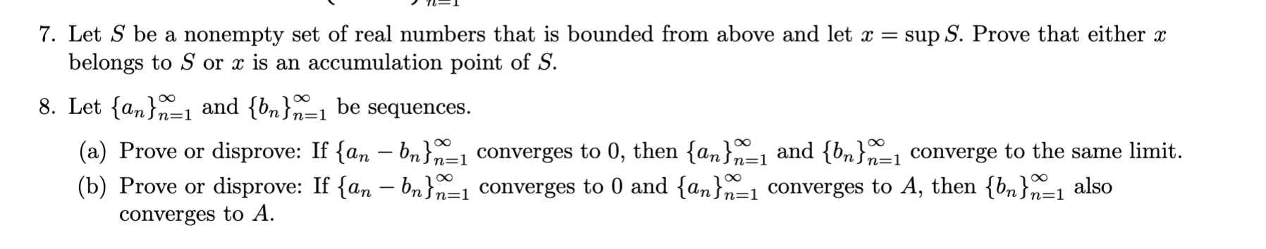 Solved 7. Let S be a nonempty set of real numbers that is | Chegg.com