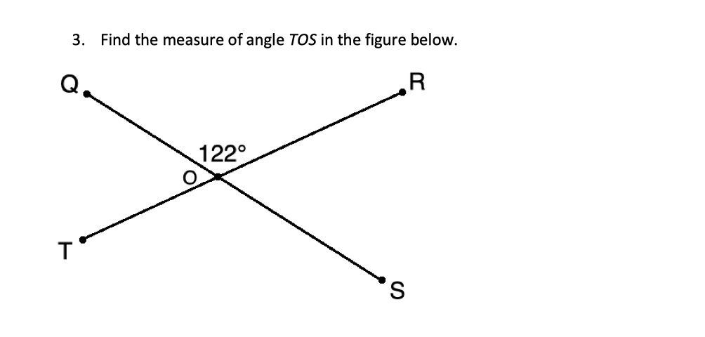 Solved 3. Find the measure of angle TOS in the figure below. | Chegg.com