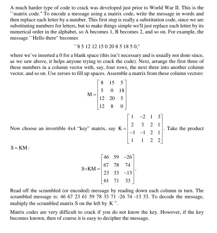 Solved A much harder type of code to crack was developed | Chegg.com