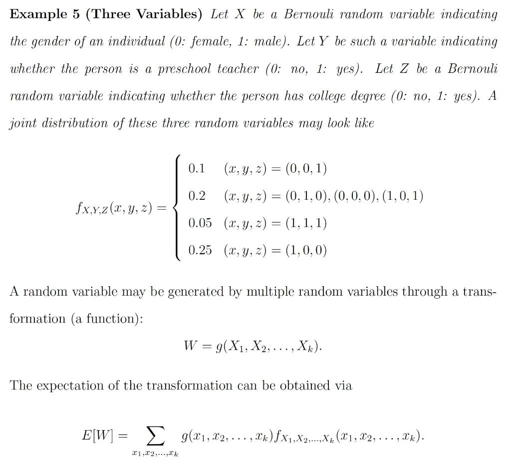 Solved Example 5 (Three Variables) Let X be a Bernouli | Chegg.com