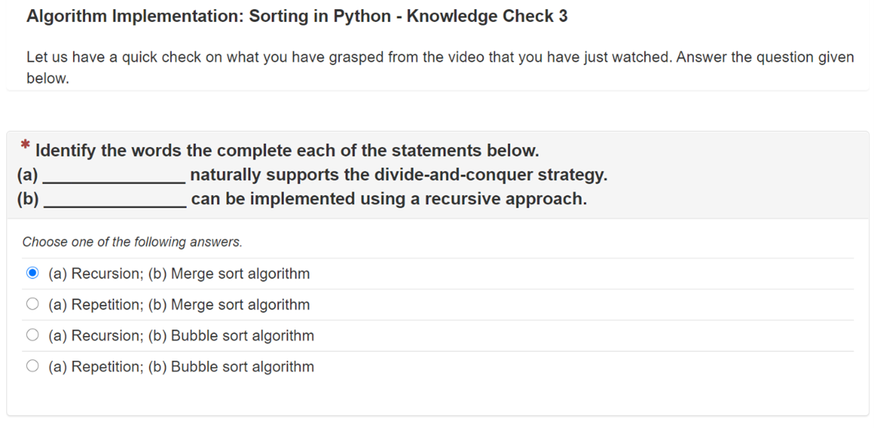 Solved Algorithm Implementation: Sorting in Python - | Chegg.com