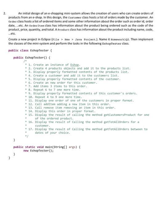 [7 pts] An initial design of an e-shopping | Chegg.com