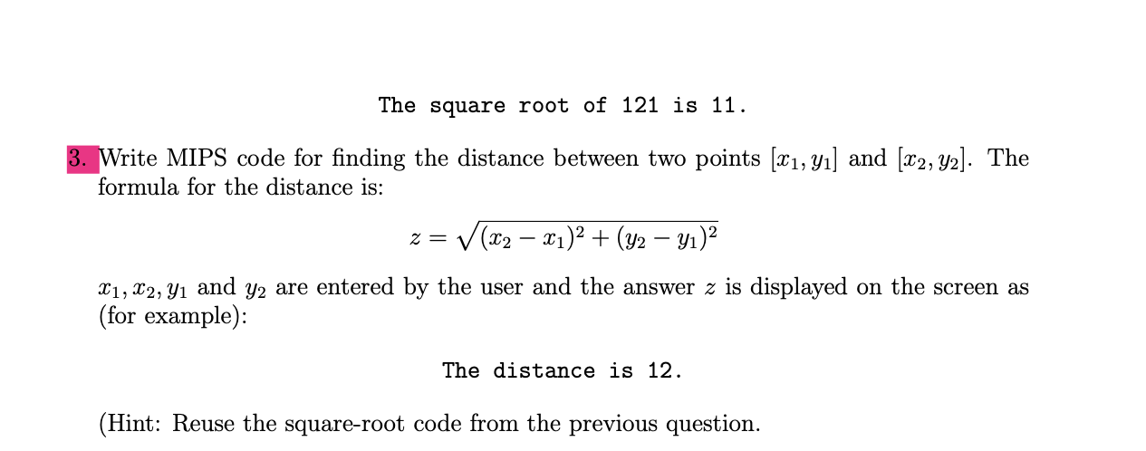 Solved 2. Write MIPS code for finding the (estimated) | Chegg.com