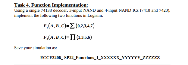 Solved Task 4. Function Implementation: Using a single 74138 | Chegg.com