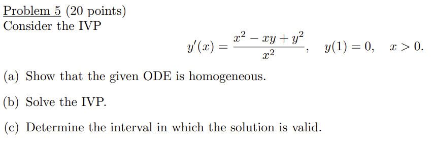 Solved Problem 5 (20 ﻿points)Consider the | Chegg.com