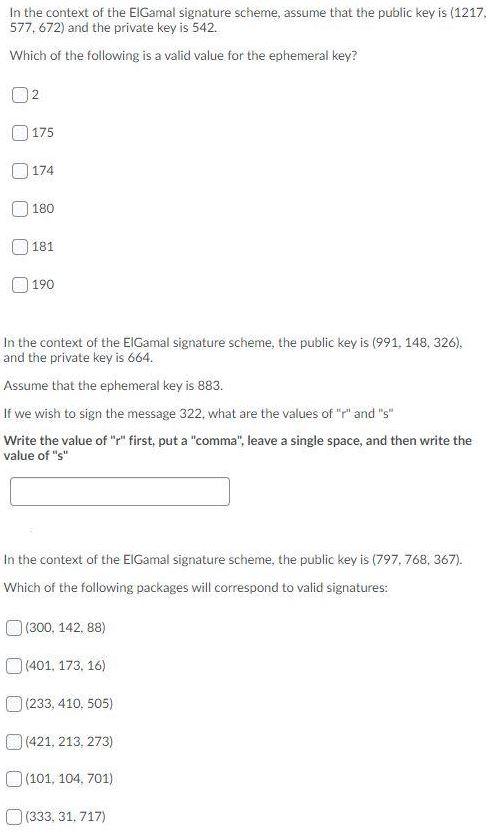 Solved In the context of the ElGamal signature scheme, | Chegg.com
