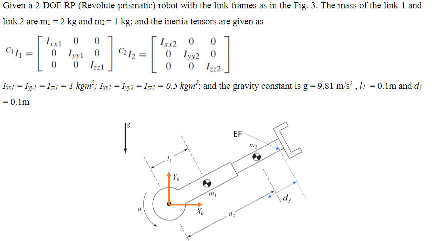 Solved 1 Derive the DH parameters of the robot arm and the | Chegg.com