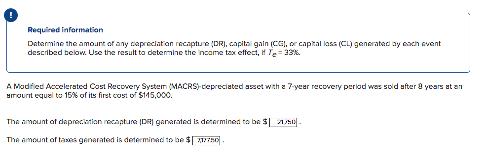 Solved Required information Determine the amount of any | Chegg.com