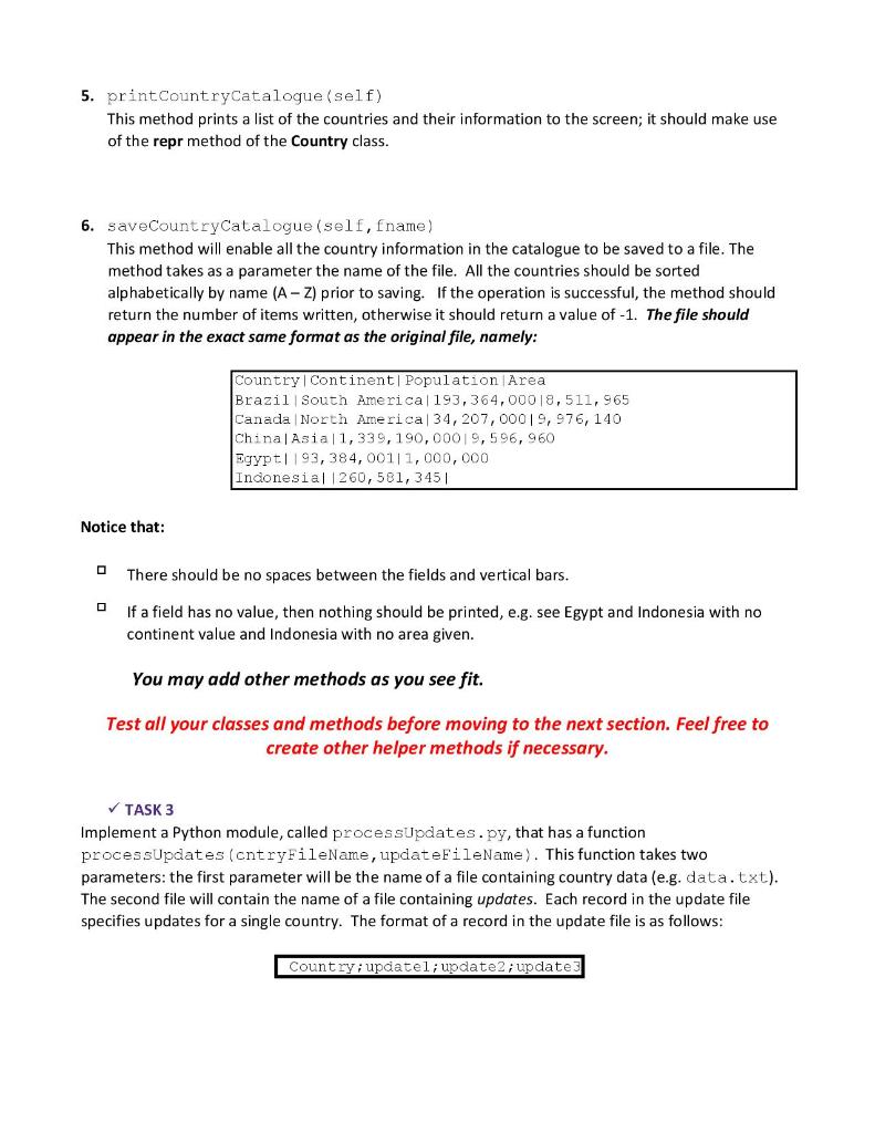 CS1026: Assignment 3 Country Classes Due: Thursday, | Chegg.com